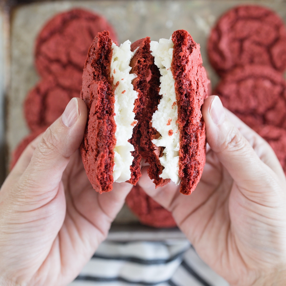 Red Velvet Sandwich Cake Mix Cookies