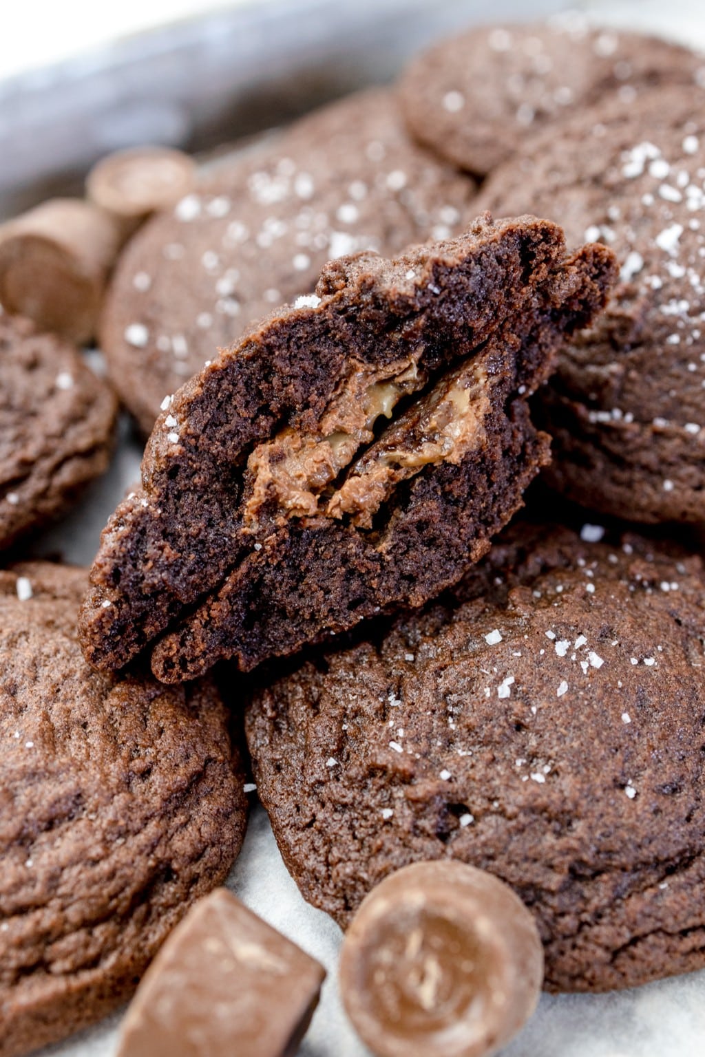 Rolo Cookies (Soft Chocolate Cookies w/ Gooey Caramel Centers)